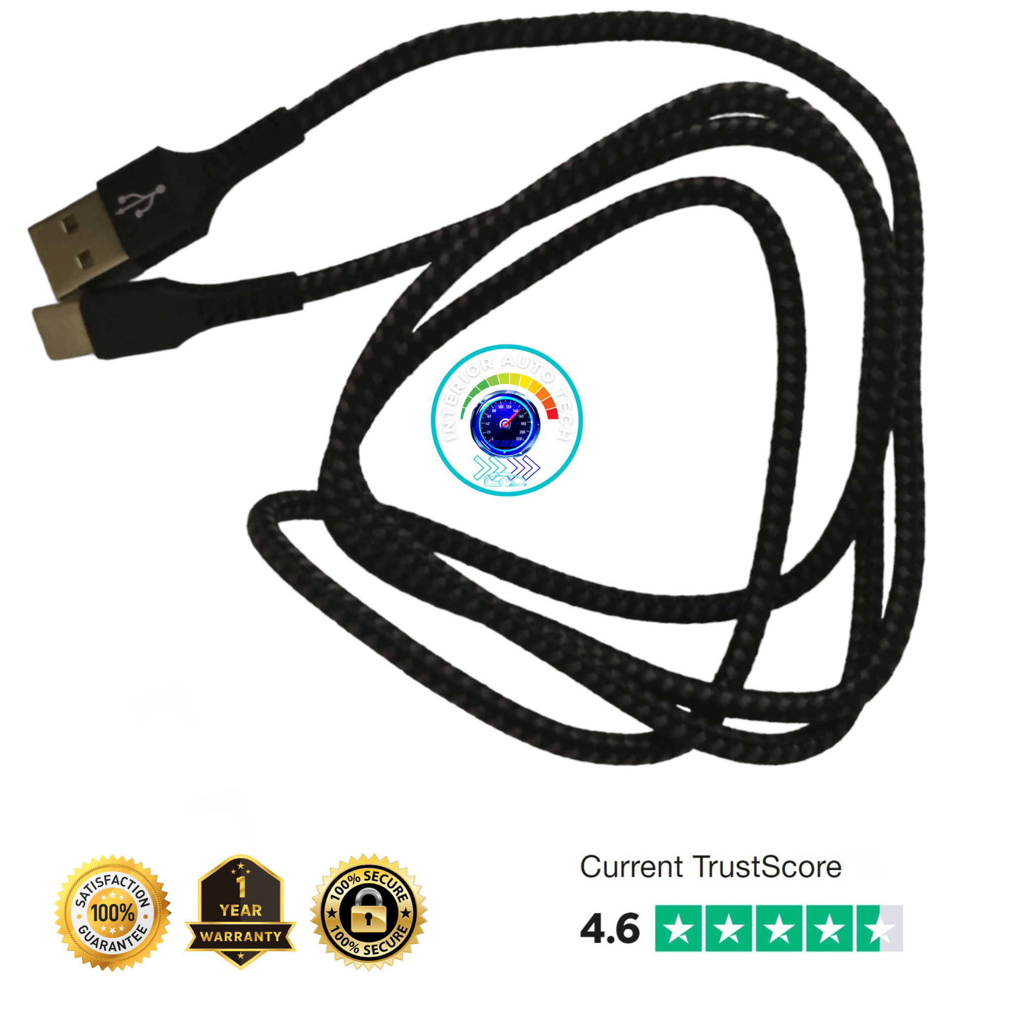 3A Faster USB-A to Type-C Charging 1m Aluminium Shell Braided Cable wi ...